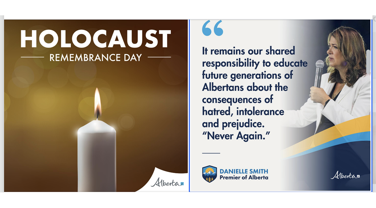 Alberta Premier Danielle Smith commemorates International Holocaust ...
